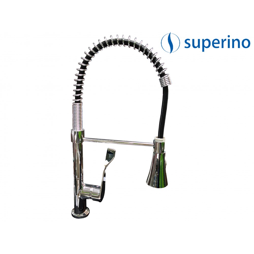 KITCHEN SINK PILLAR MIXER TAP SINGLE LEVER COPPER CHROME