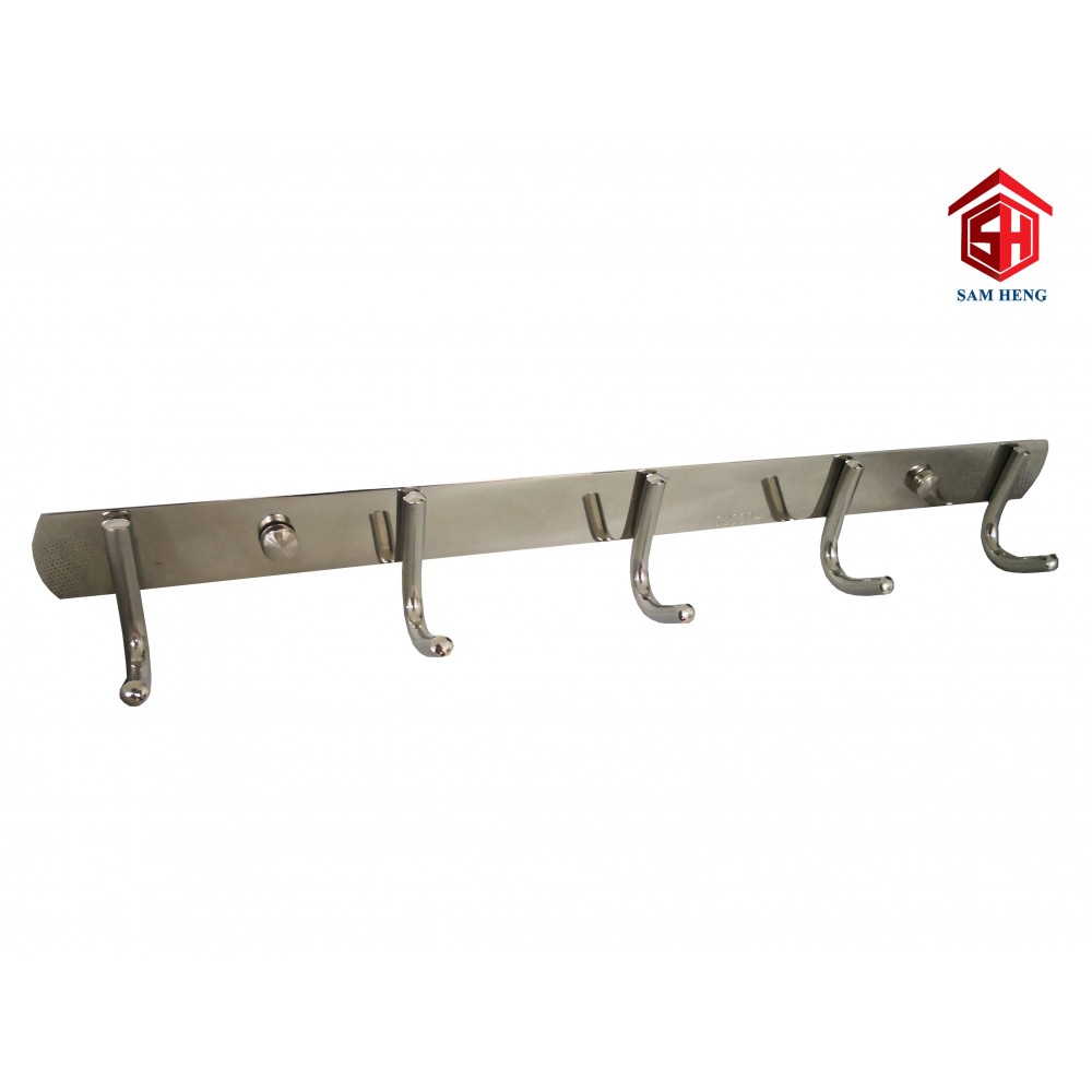 SH318-5 BATHROOM 5 HOOKS STAINLESS STEEL GRADE 304 CLOTH HANGER